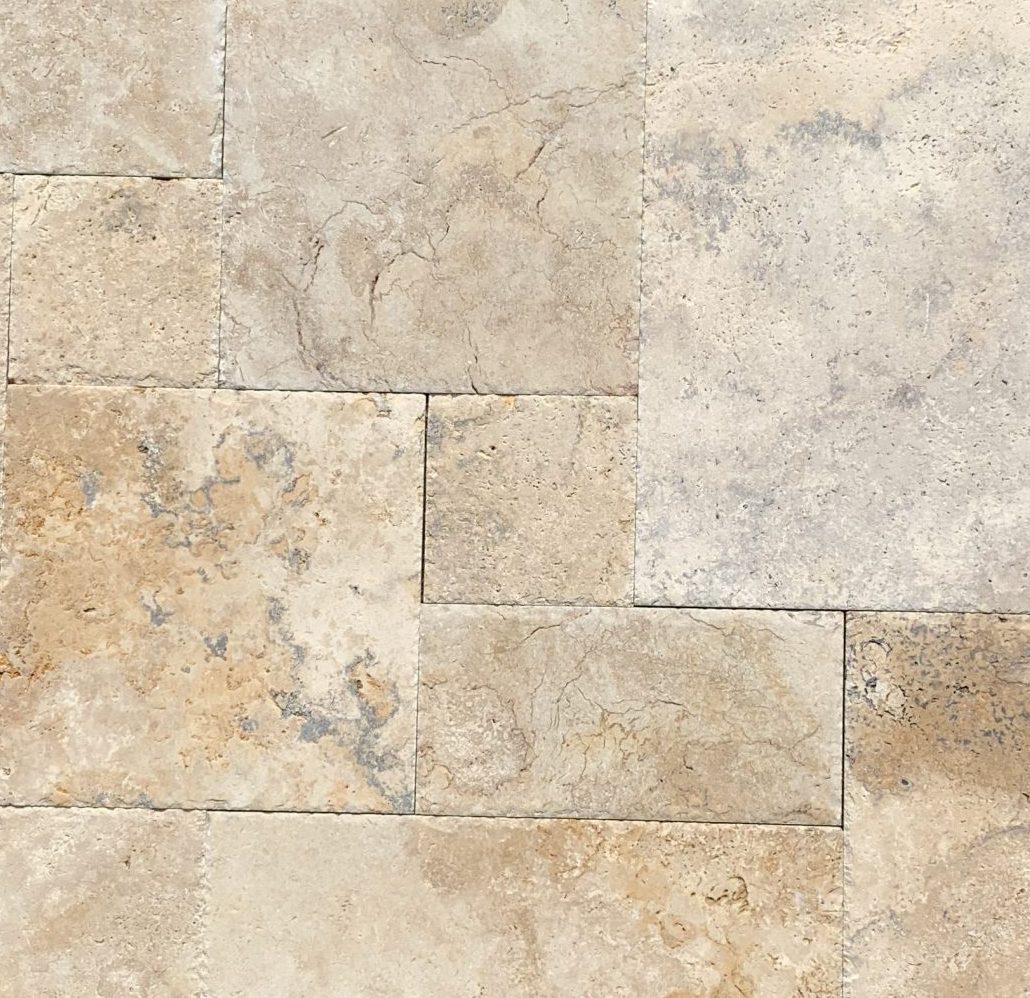 Country Classic Brushed Chiseled French Pattern Travertine Tiles ...