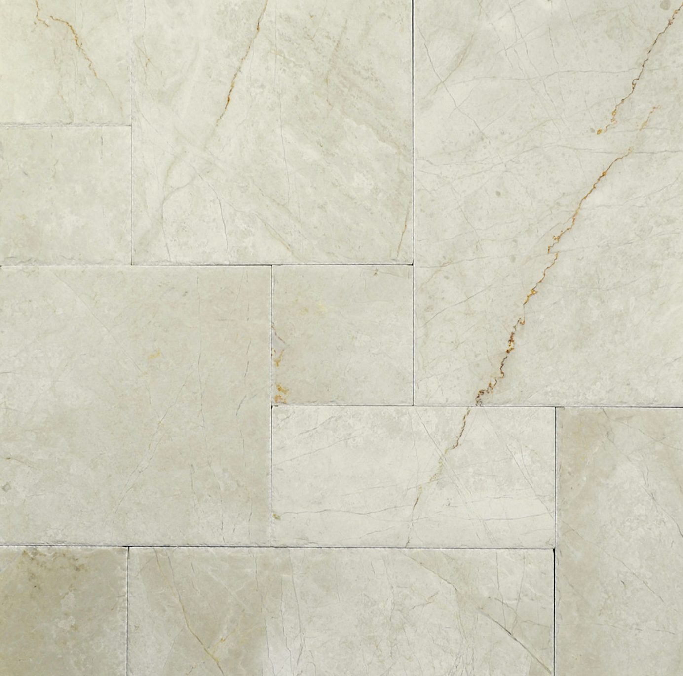 Cream Nouva Brushed Chiseled French Pattern Marble Tiles - StoneTileUS