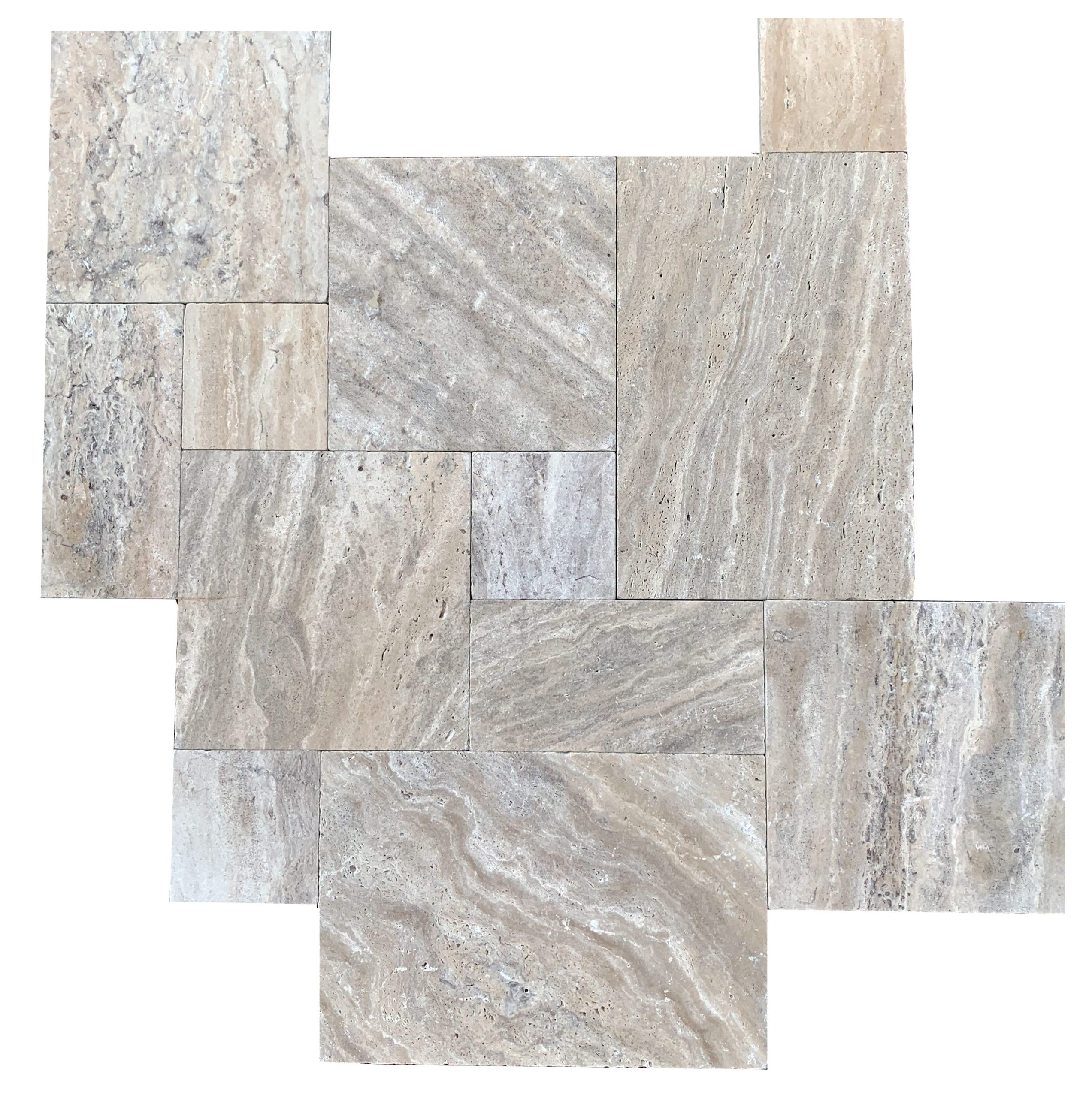 Leonardo Tumbled French Pattern Travertine Pavers - StoneTileUS